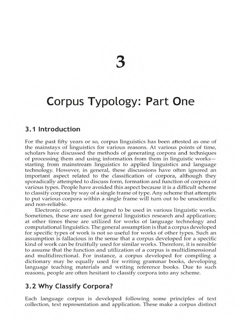 Corpus Typology | PDF | Linguistics | Speech