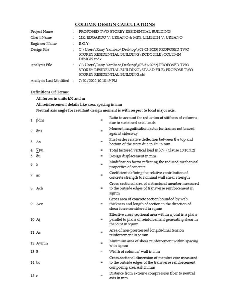 Column Design | PDF | Beam (Structure) | Bending