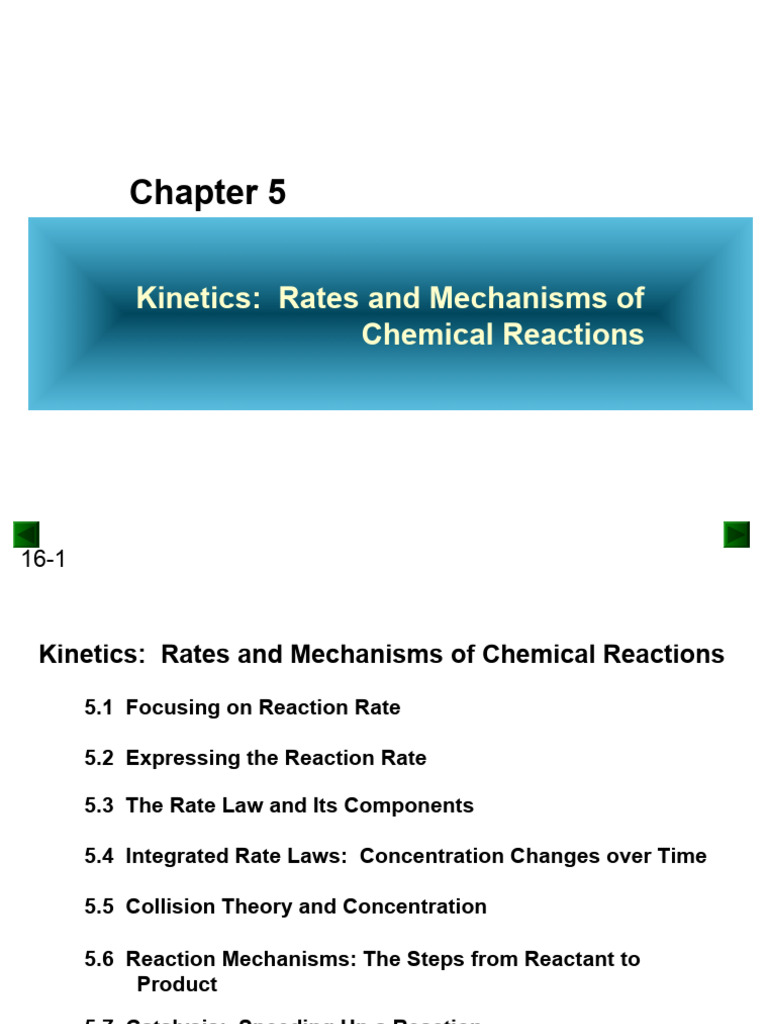 Chapt05 Lecture Ss | PDF | Reaction Rate | Chemical Kinetics