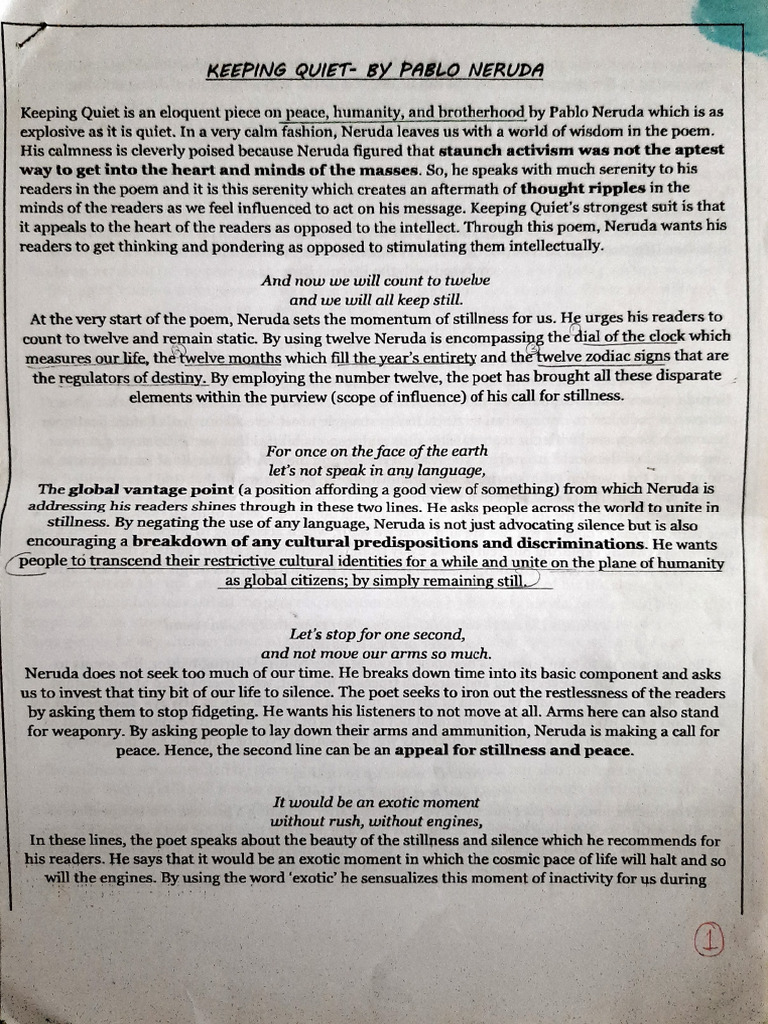 Keeping Quiet Notes | PDF