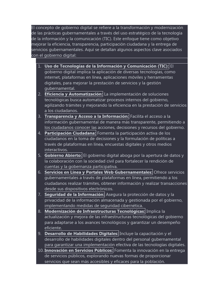 Gobierno Digital: Transformación Gubernamental | PDF | Gobierno E ...