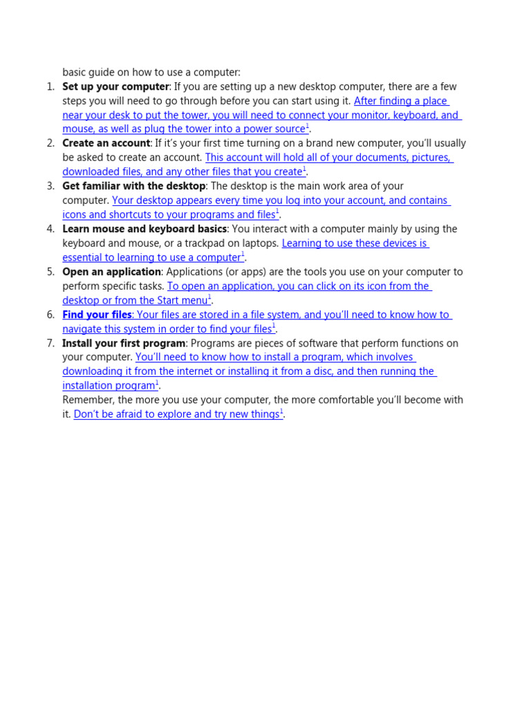 Basic Guide On How To Use A Computer | PDF | Games & Activities | Computers