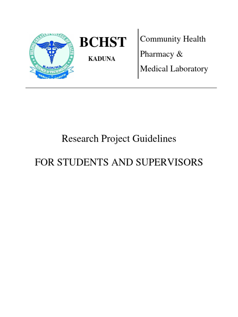 BCHST: Research Project Guidelines For Students and Supervisors | PDF | Hypothesis | Methodology