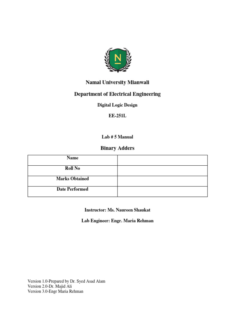 Lab5 DLD | PDF | Logic | Electronic Design