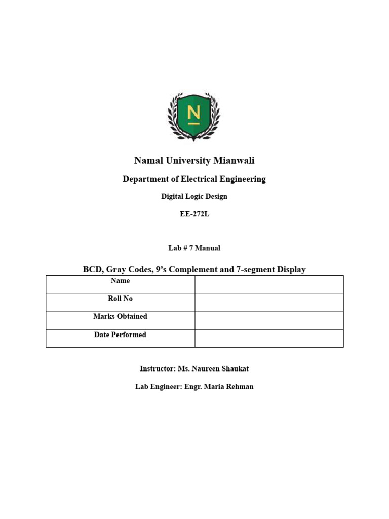 Lab7 DLD Final | PDF | Binary Coded Decimal | Light Emitting Diode