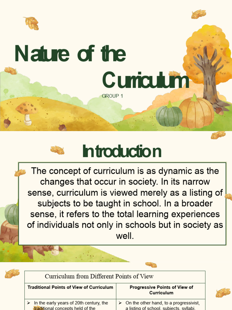 NATURE OF THE CURRICULUM 1.doc 1 | PDF | Curriculum | Learning