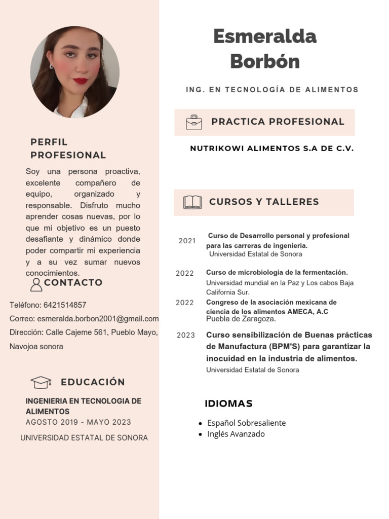 CV - Esmeralda Gabriela Borbón Pacheco | PDF