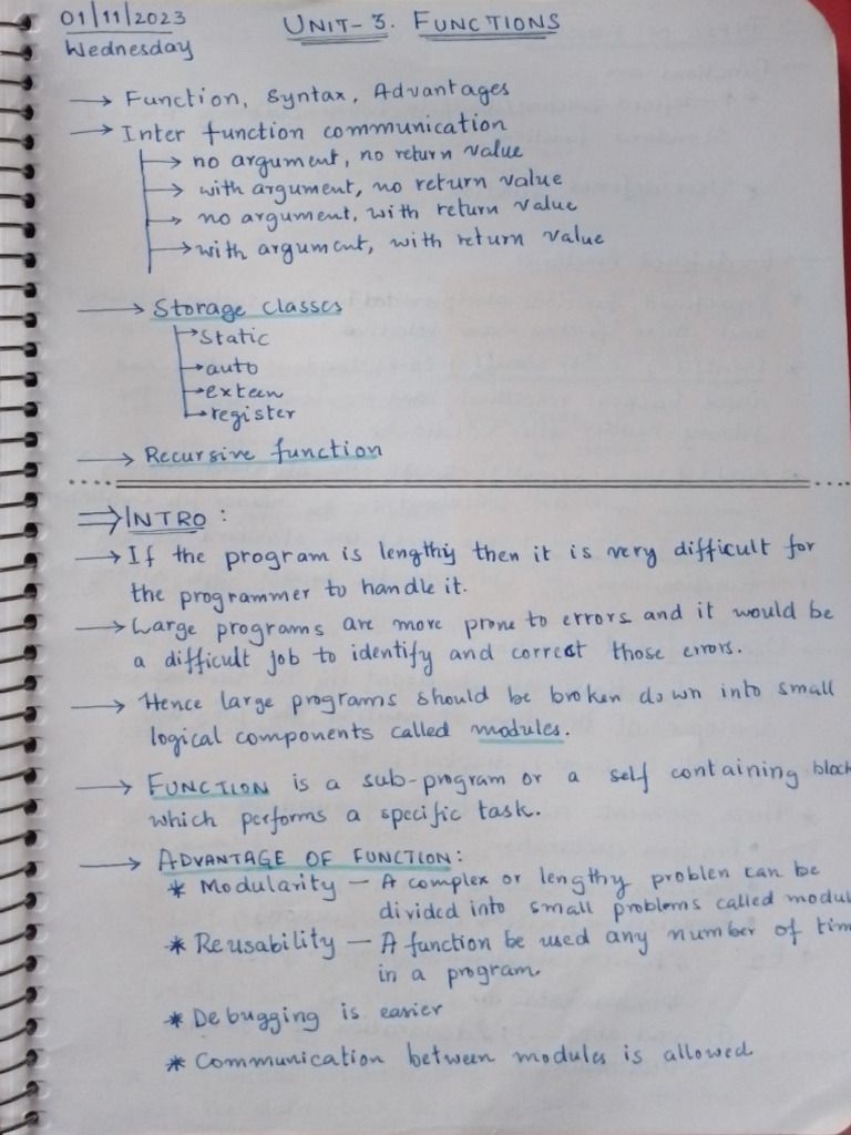 Unit 3 Functions | PDF | Variable (Computer Science) | Computer Science