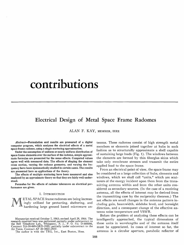 4.1.8 Electrical Design of Metal Space Frame Radomes, IEEE Trans. | PDF ...