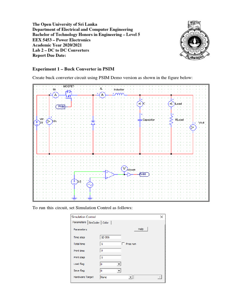 Buck Converter Lab Report in PSIM | PDF | Information And ...