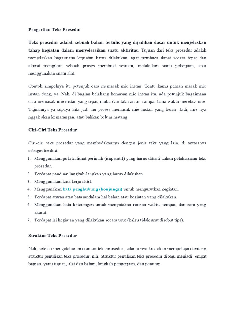 Contoh Teks Prosedur | PDF | Karier & Perkembangan
