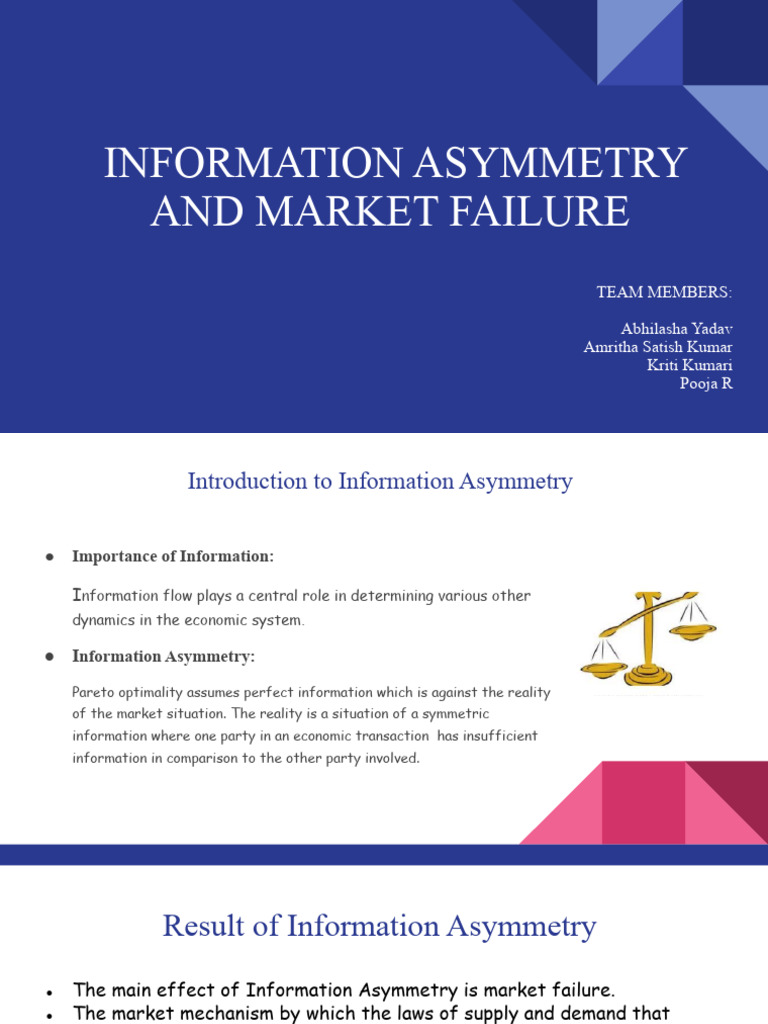 Information Asymmetry and Market Failure | PDF | Adverse Selection | Risk