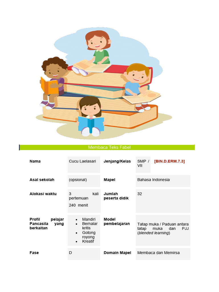 Pembelajaran Teks Fabel di SMP | PDF