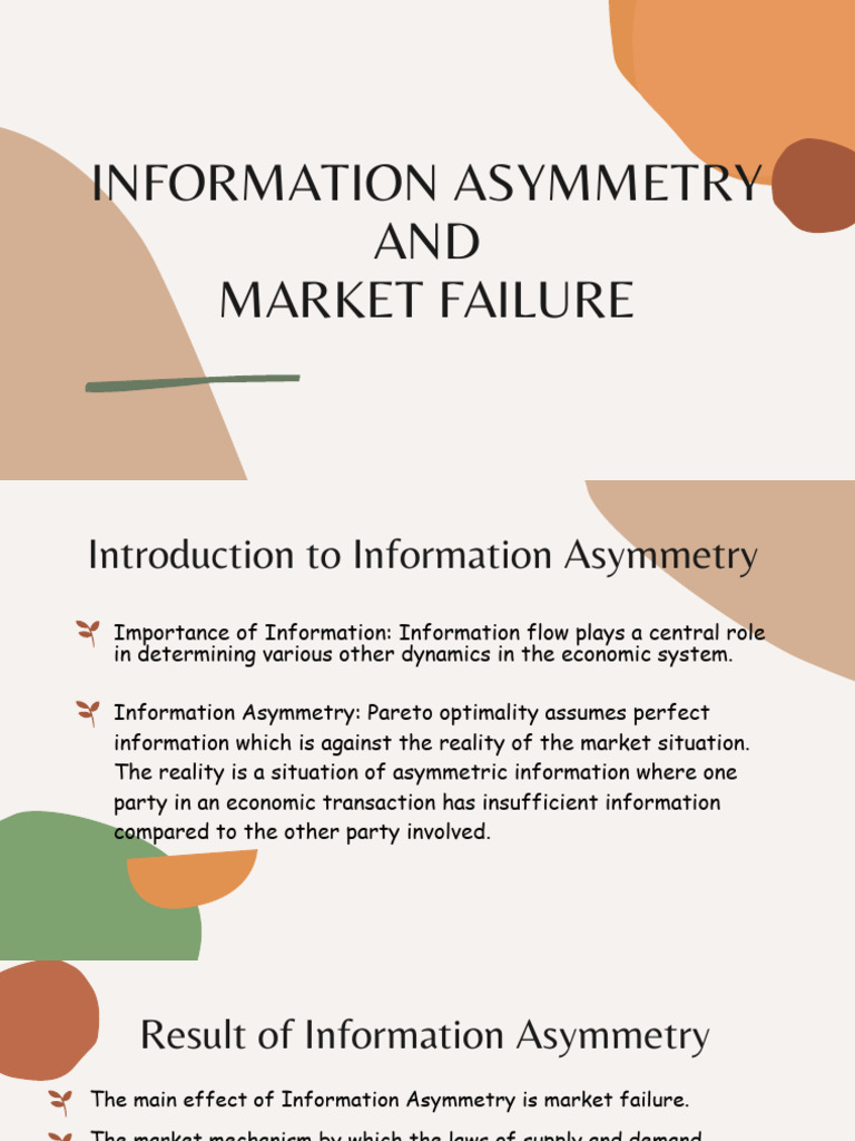 Asymmetric Information and Market Failure | PDF | Adverse Selection ...