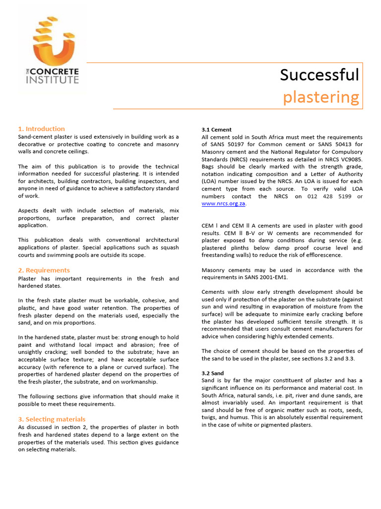 Plastering PDF | PDF | Plaster | Concrete