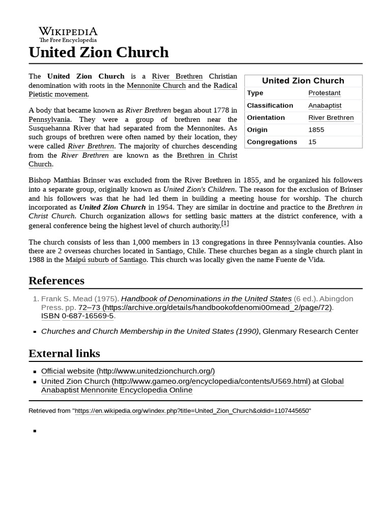 United Zion Church | PDF