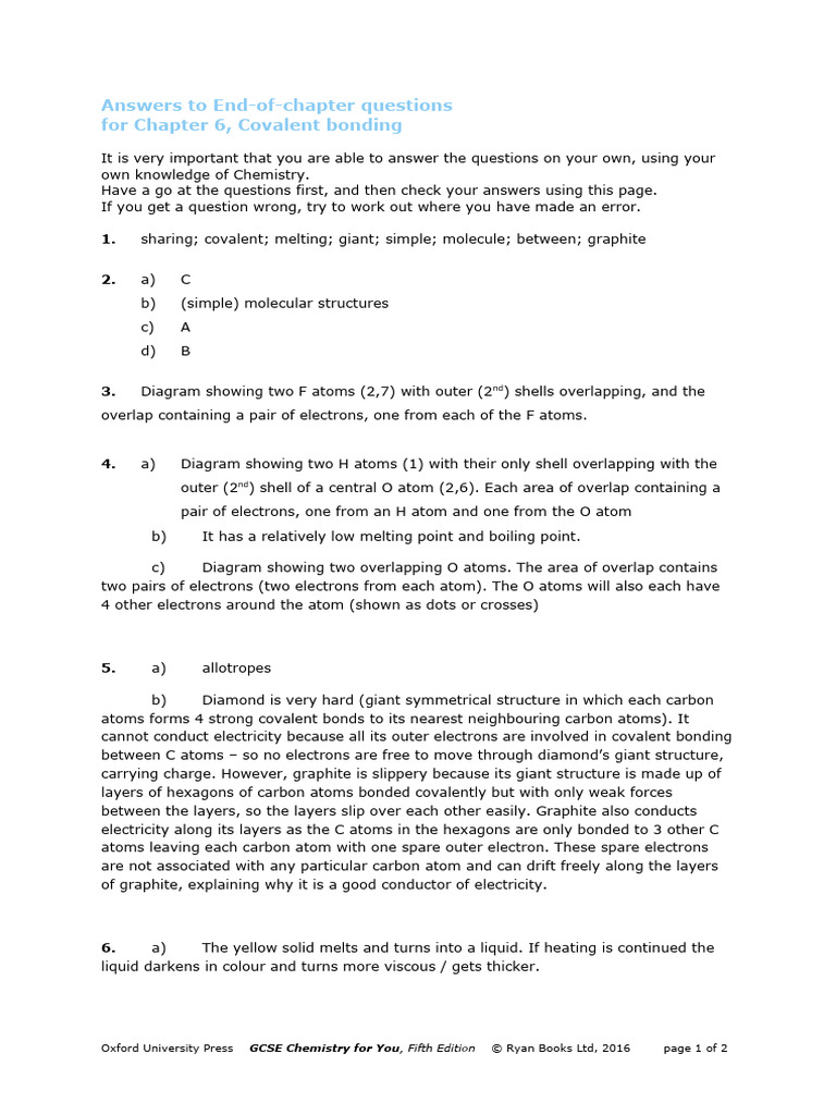 Gcfy Chapter 6 Covalent Bonding Download Free Pdf Covalent