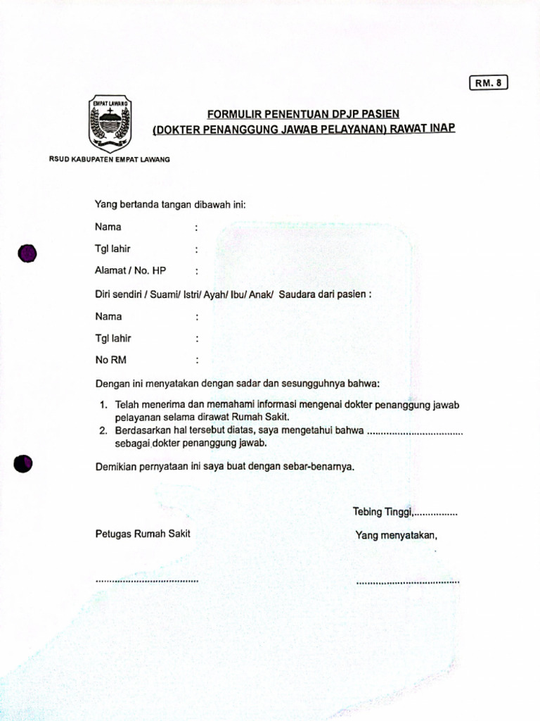 Form Penentuan DPJP | PDF