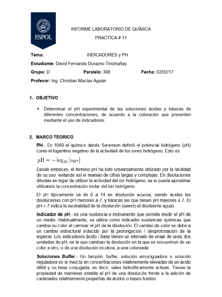 Informe de Laboratorio de Química # 12 | Descargar gratis PDF | Ácido clorhídrico | Ácido