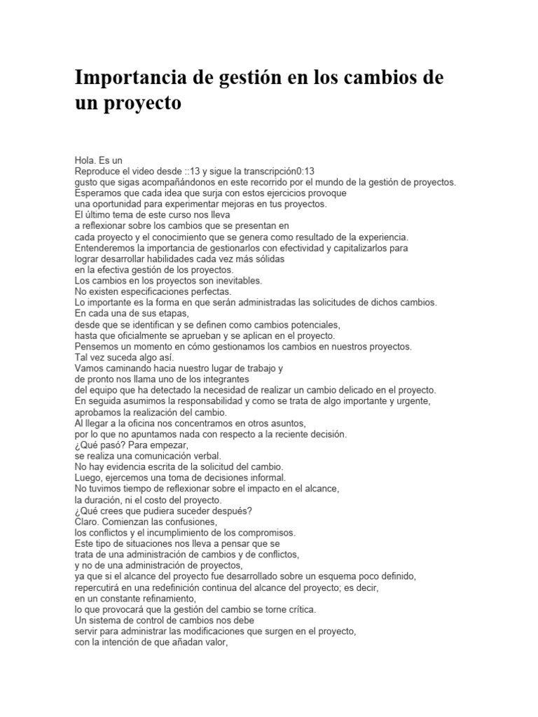 Gestión de Proyectos Sem 4 | Descargar gratis PDF | Planificación | Gestión de proyectos