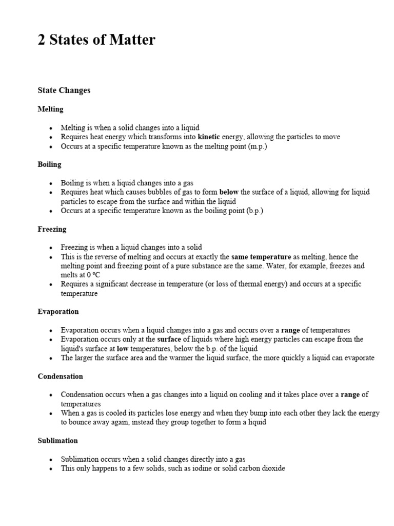 2 States of Matter Notes | PDF | Gases | Liquids