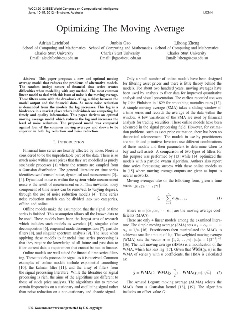Article | PDF | Moving Average | Time Series