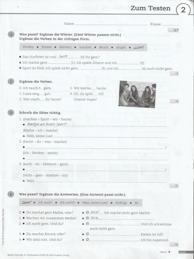 Beste Freunde Test Kapitel 2 | PDF