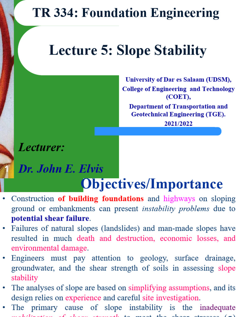 Lecture5 - Slope Stability | PDF | Strength Of Materials | Landslide