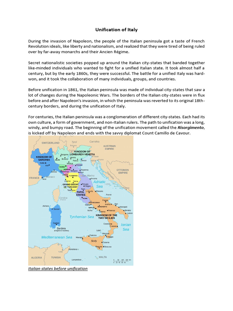 Unification of Italy | PDF | Italy | Political Theories
