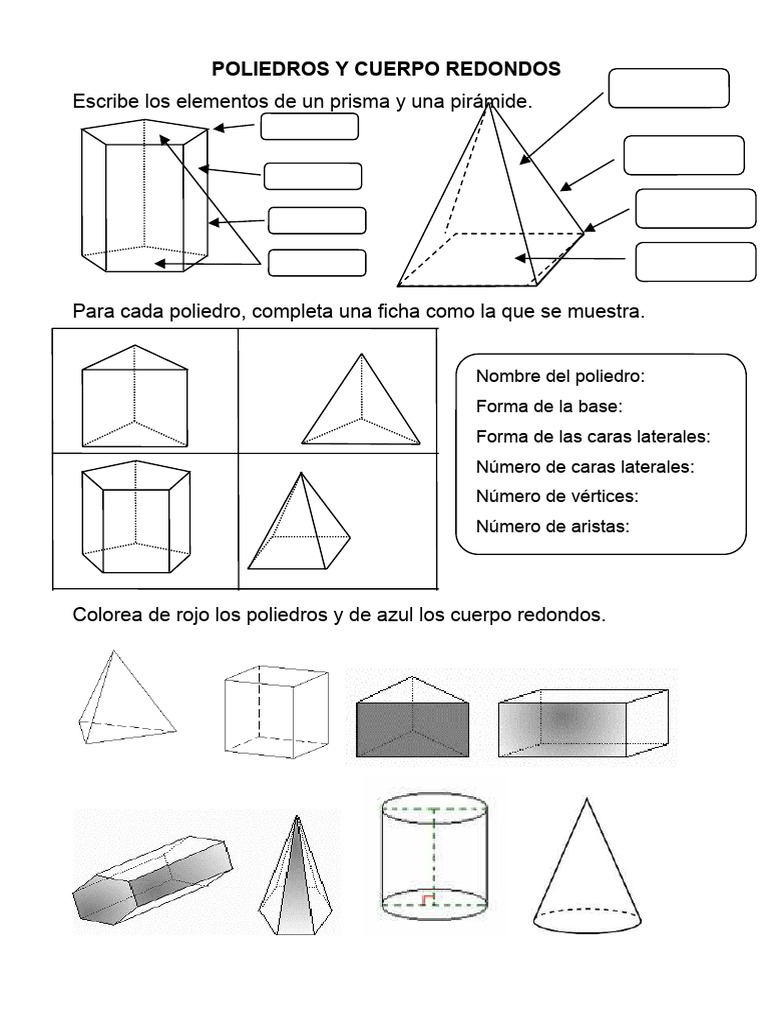 Poliedros y Cuerpos Redondos | PDF | Objetos geométricos | Geometria ...