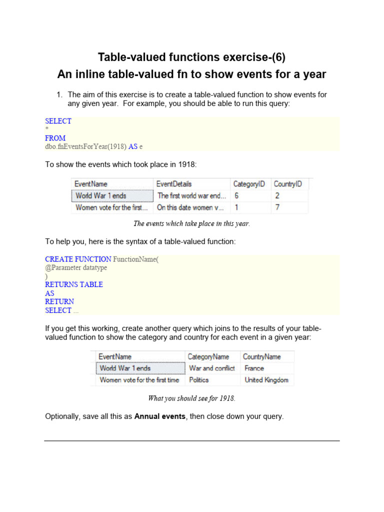 SQL Exam 6 | PDF | Parameter (Computer Programming) | Table (Database)