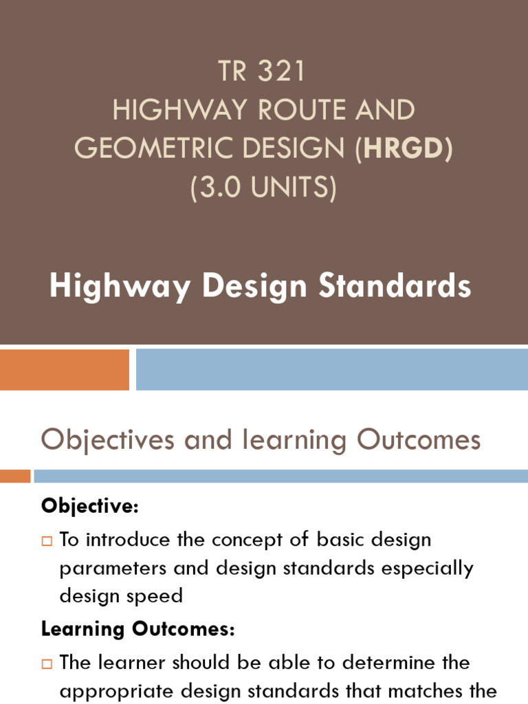 Week 2 Highway Design Standards 2014 FINAL | Download Free PDF | Road ...