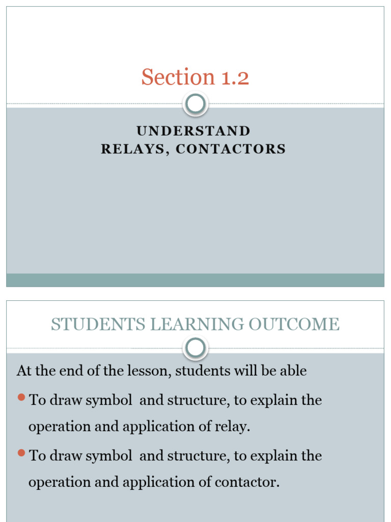 Unit 1.2a - Dej40033 With Note | PDF | Relay | Switch