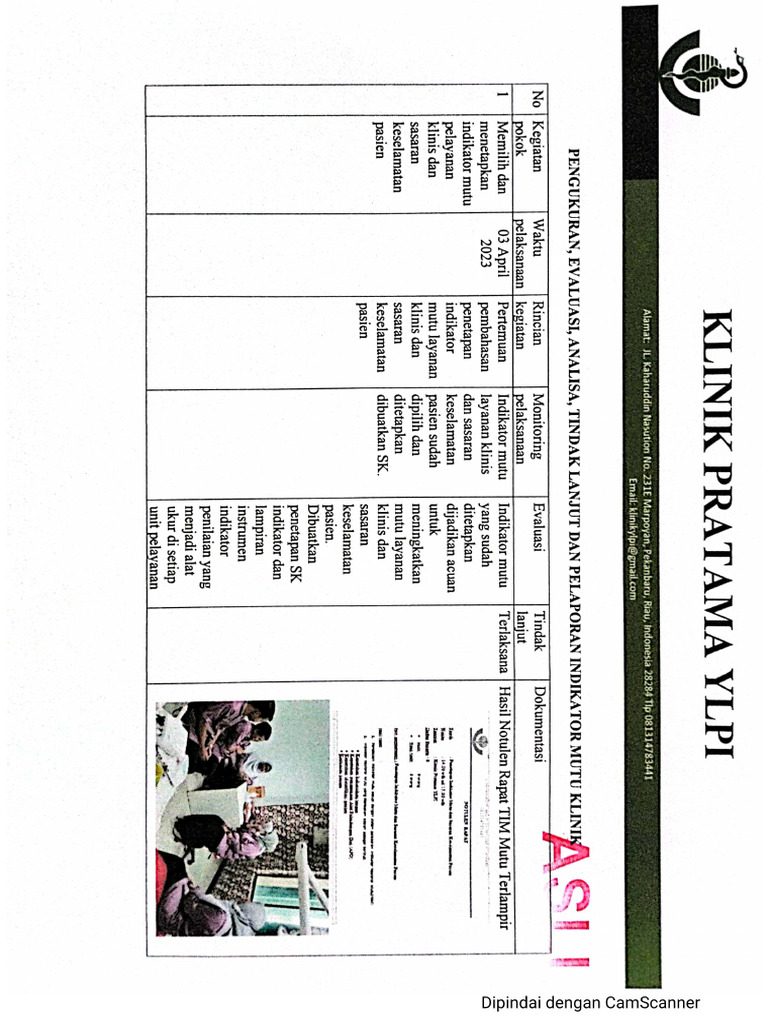 Pengukuran, Evaluasi, Analisa, Tindak Lanjut Dan Pelaporan Indikator Mutu Klinik | PDF