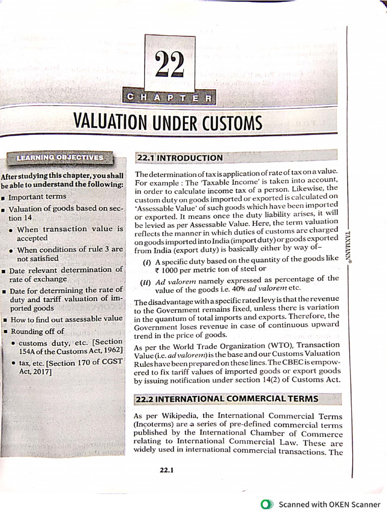 Valuation Under Customs Duty | PDF