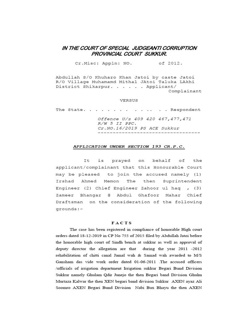 190 CRPC Sample Applications | PDF | Government | Justice