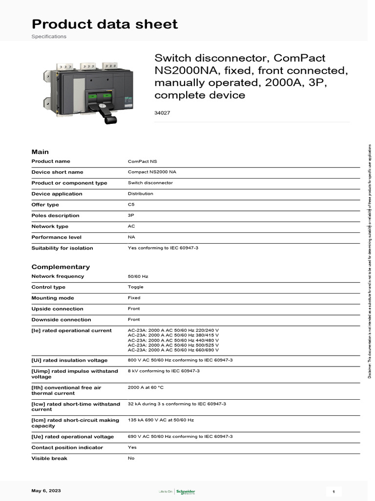 ComPact NS NA - 34027 | PDF | Alternating Current | Hertz