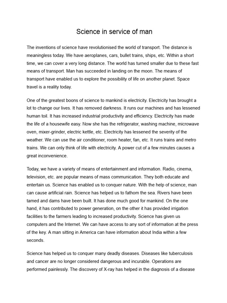 Science in Service of Man | PDF | Science | Physical Sciences