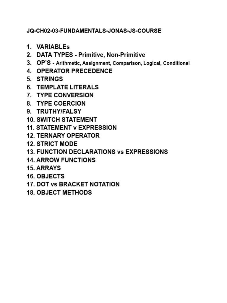 CH02 03 Fundamentals Jonas JS Course | PDF | Mathematical Logic | Software Development