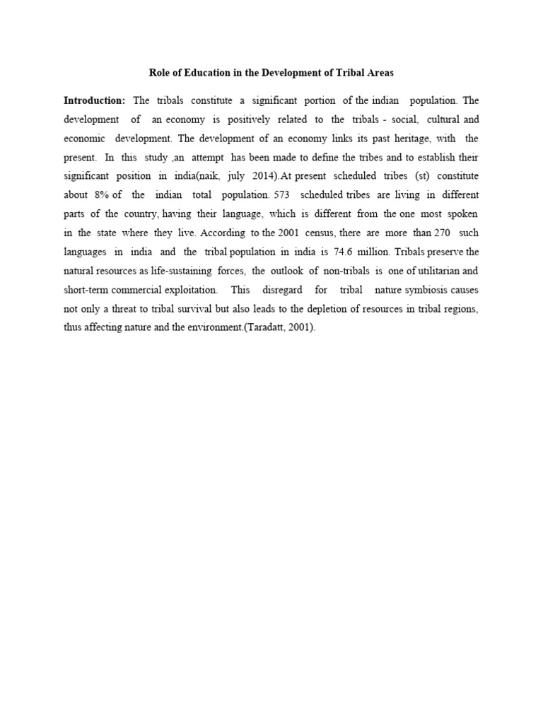 Education's Impact on Tribal Development | PDF | Literacy | Tribe