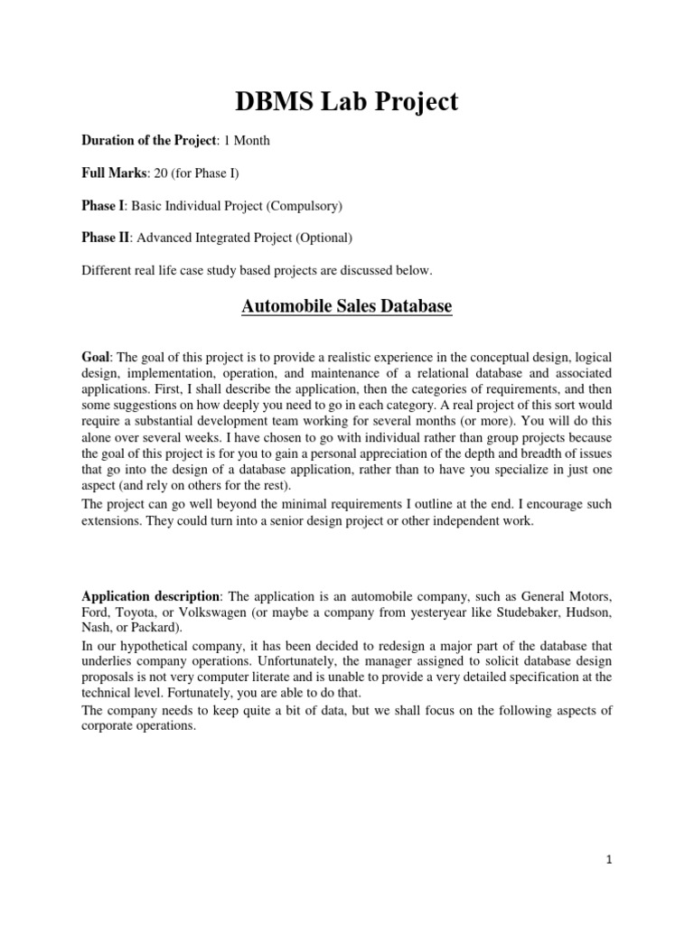 DBMS Lab Project | PDF | Databases | Retail