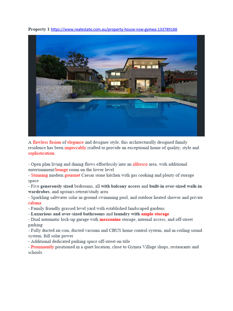 Dream House - Example Descriptions | PDF | Room | Bathroom