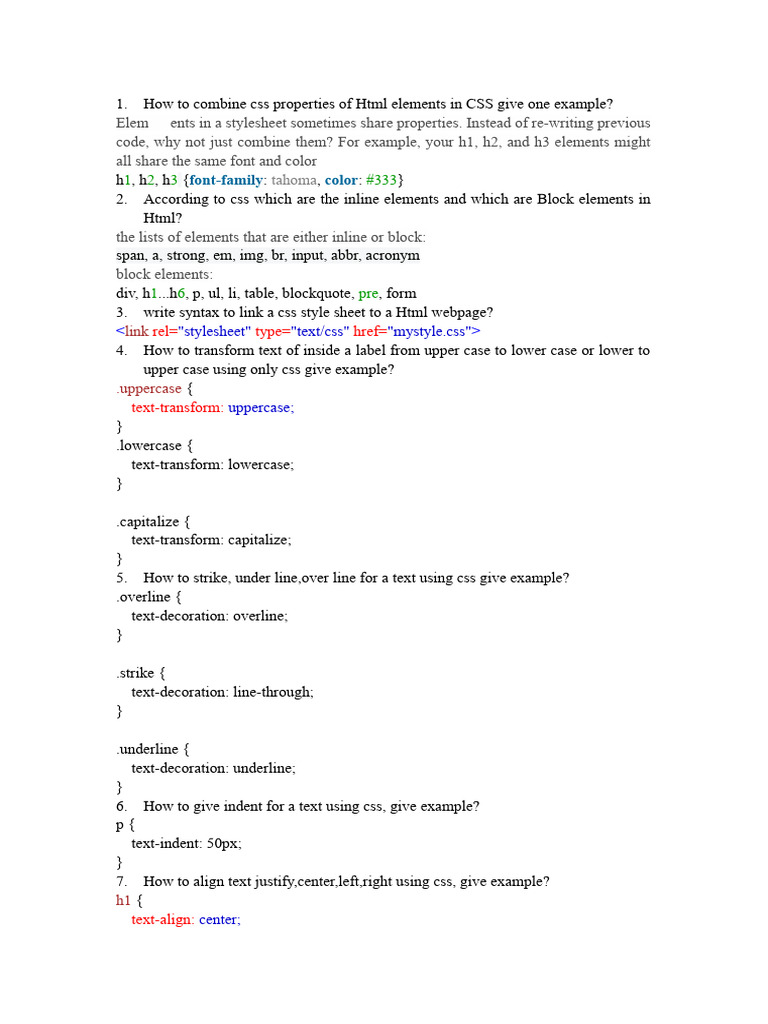 Font-Family Color: Tahoma | PDF | Letter Case | Html Element