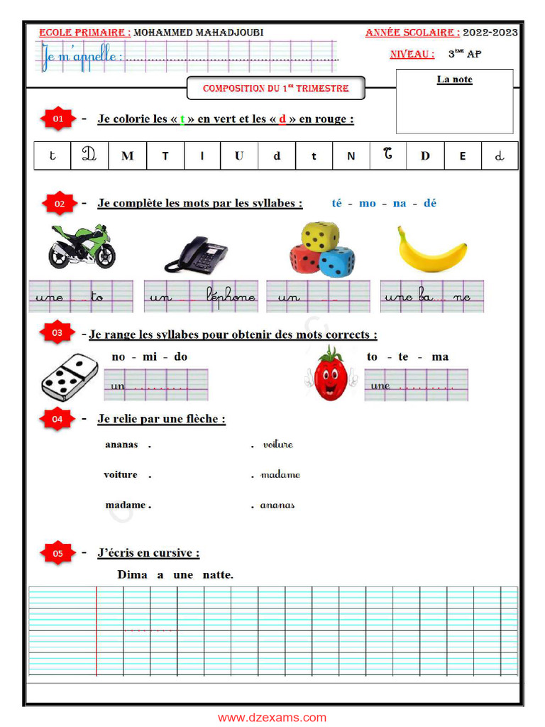 Dzexams 3ap Francais 263992 | PDF