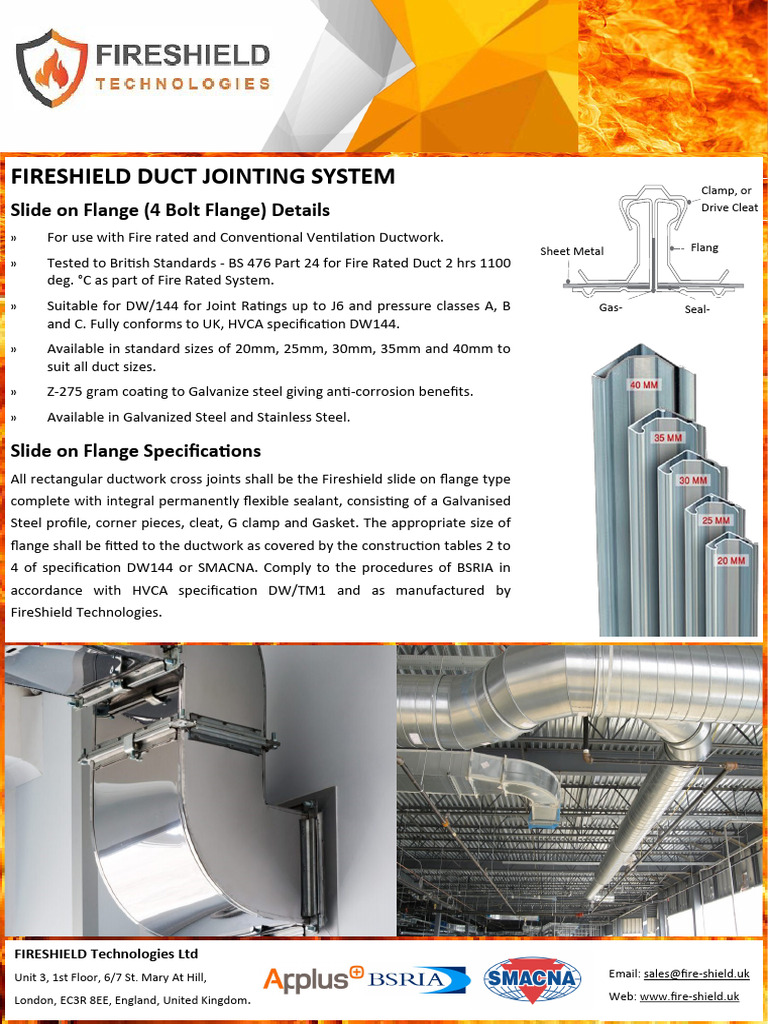 Fire Shield Flanges System | PDF | Duct (Flow) | Building Engineering