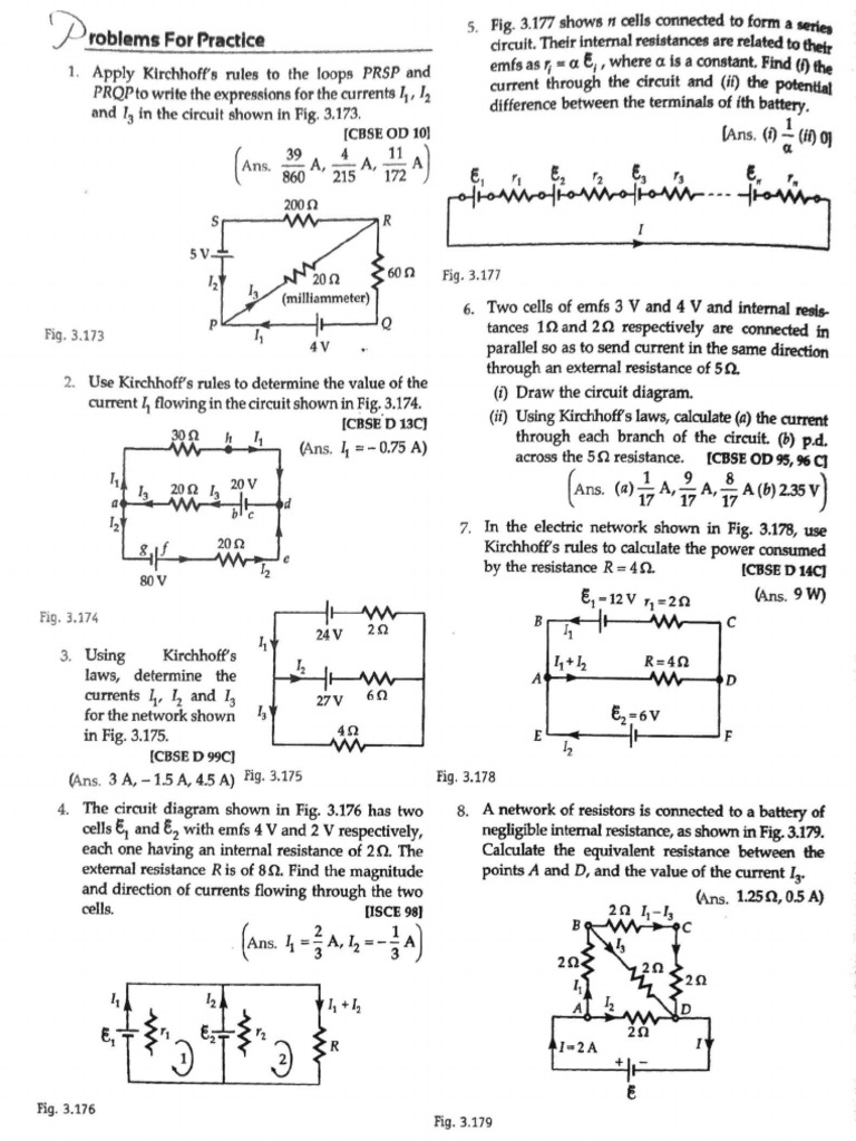 Kirchhoff-S Law Problems and Examples | PDF