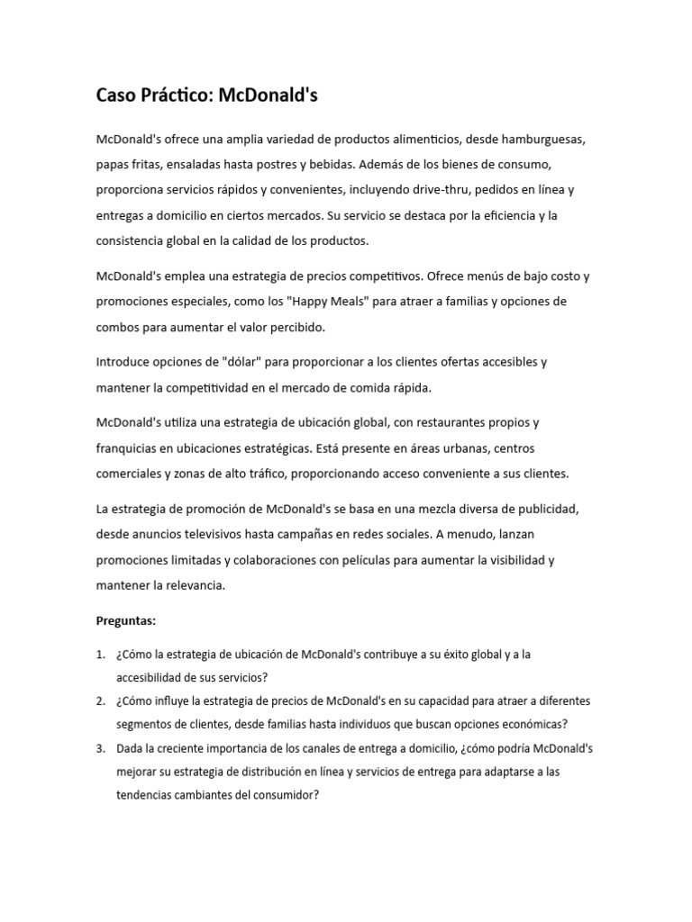 S16.s1 - Caso McDonald's | PDF | Finanzas y dinero