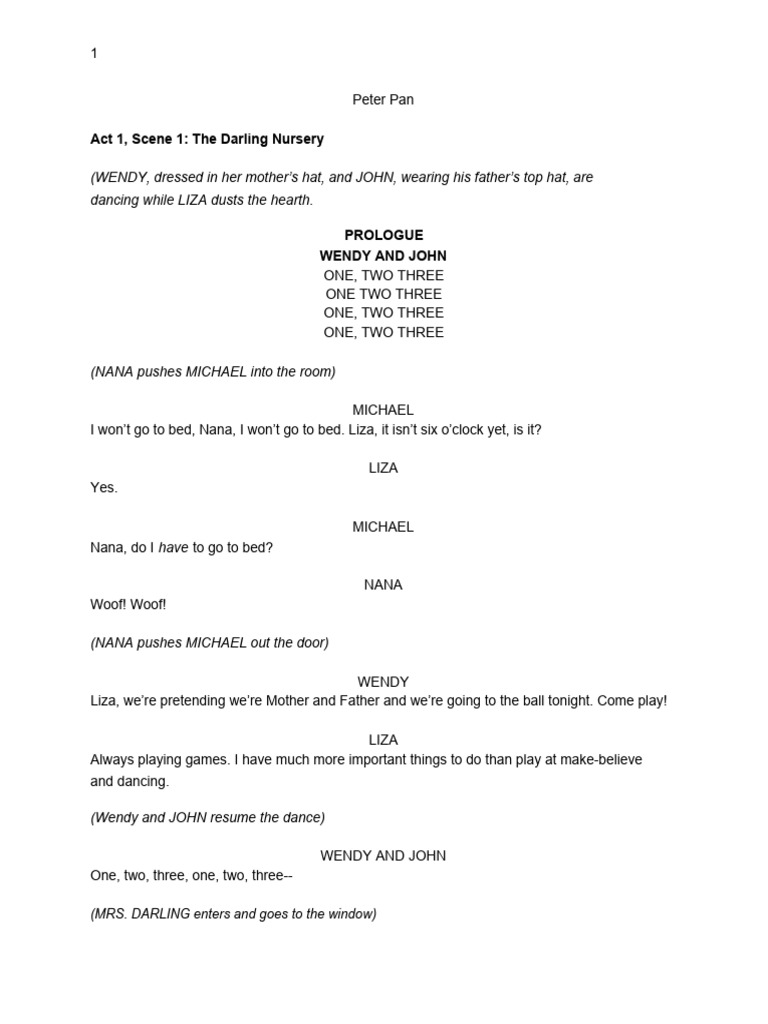 Peter Pan MVMS Script | PDF | Neverland | Lost Boys (Peter Pan)