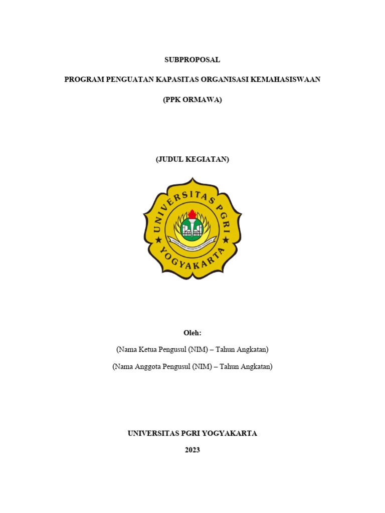 Contoh Subproposal PPK Ormawa 2023 | PDF | Karier & Perkembangan