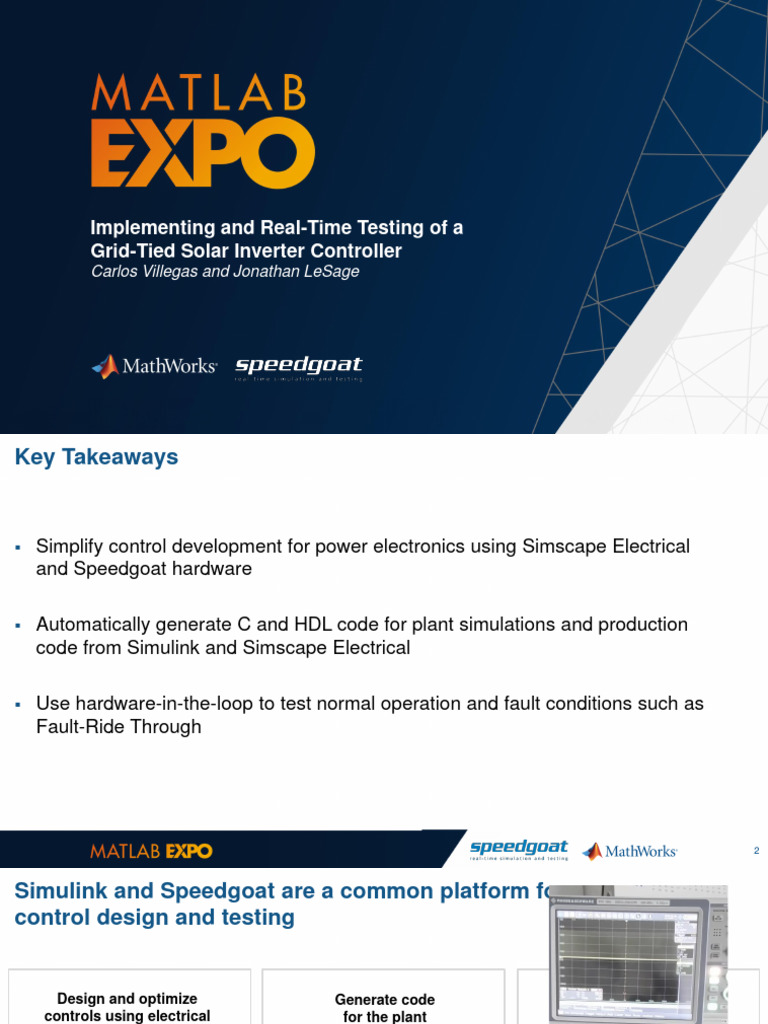 Matlab Expo 2020 Implementing and Real Time Testing of A Grid Tied ...